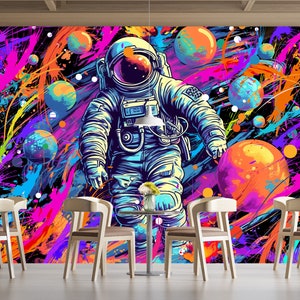 Astronaut Space Graffiti Wallpaper & Graffiti Street Art Planets Wall ...