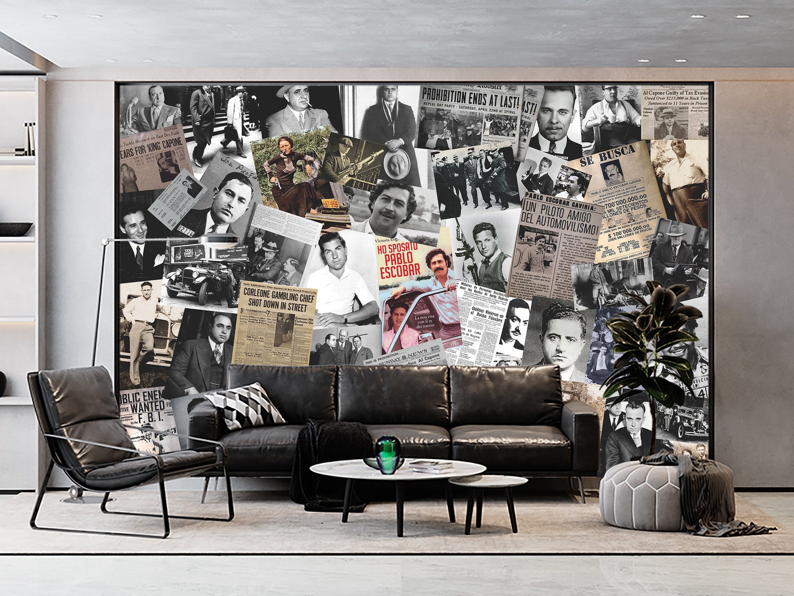 Gangsters and Mafia Newspaper Wallpaper & Wall Art Mural - Etsy Canada