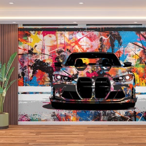 Sport Car Graffiti Wallpaper Game Room Wall Art Mural Graffiti Streat ...