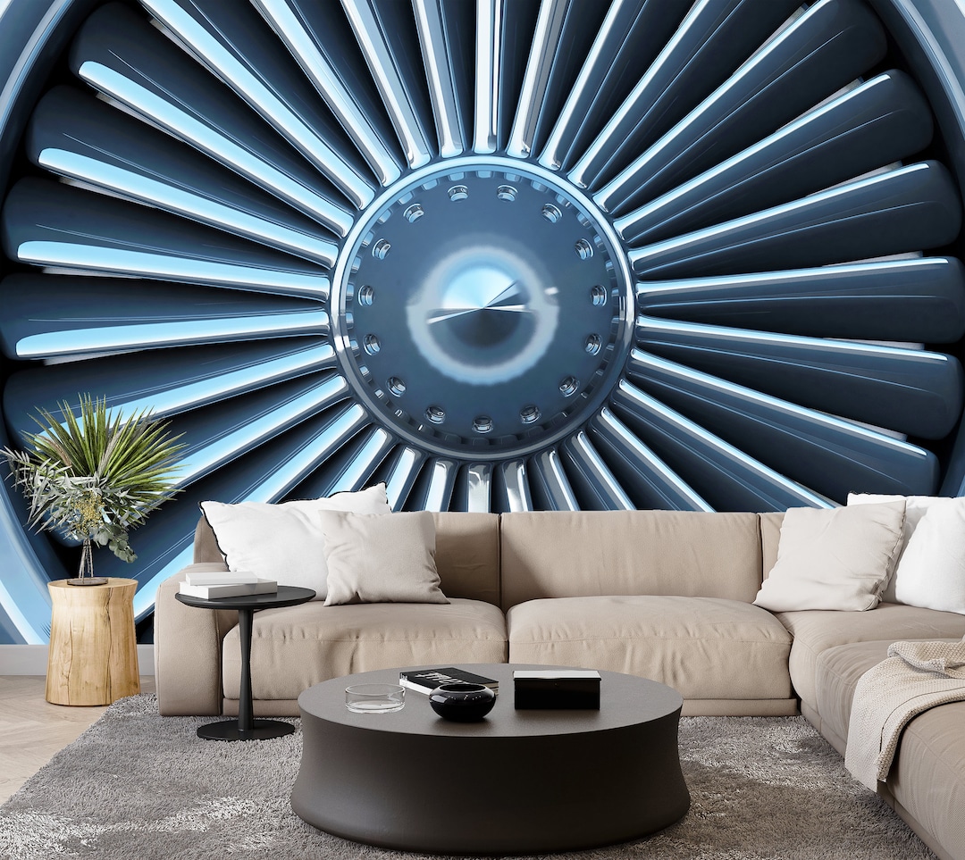 Turbine Engine Wallpaper & Wall Art Mural Turbojet Aircraft Aviation ...