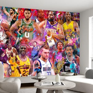 Colorful Basketball Wallpaper Basketball Team Collage Kids Playroom ...