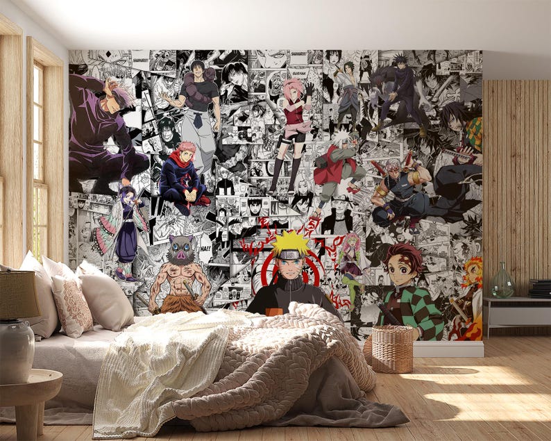Custom Anime Wallpaper & Wall Mural Aesthetic Japanese Manga Wallpaper ...