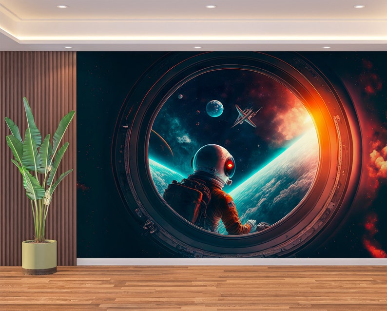 Space Shuttle Window Wall Art Mural & Wallpaper Outer Space - Etsy