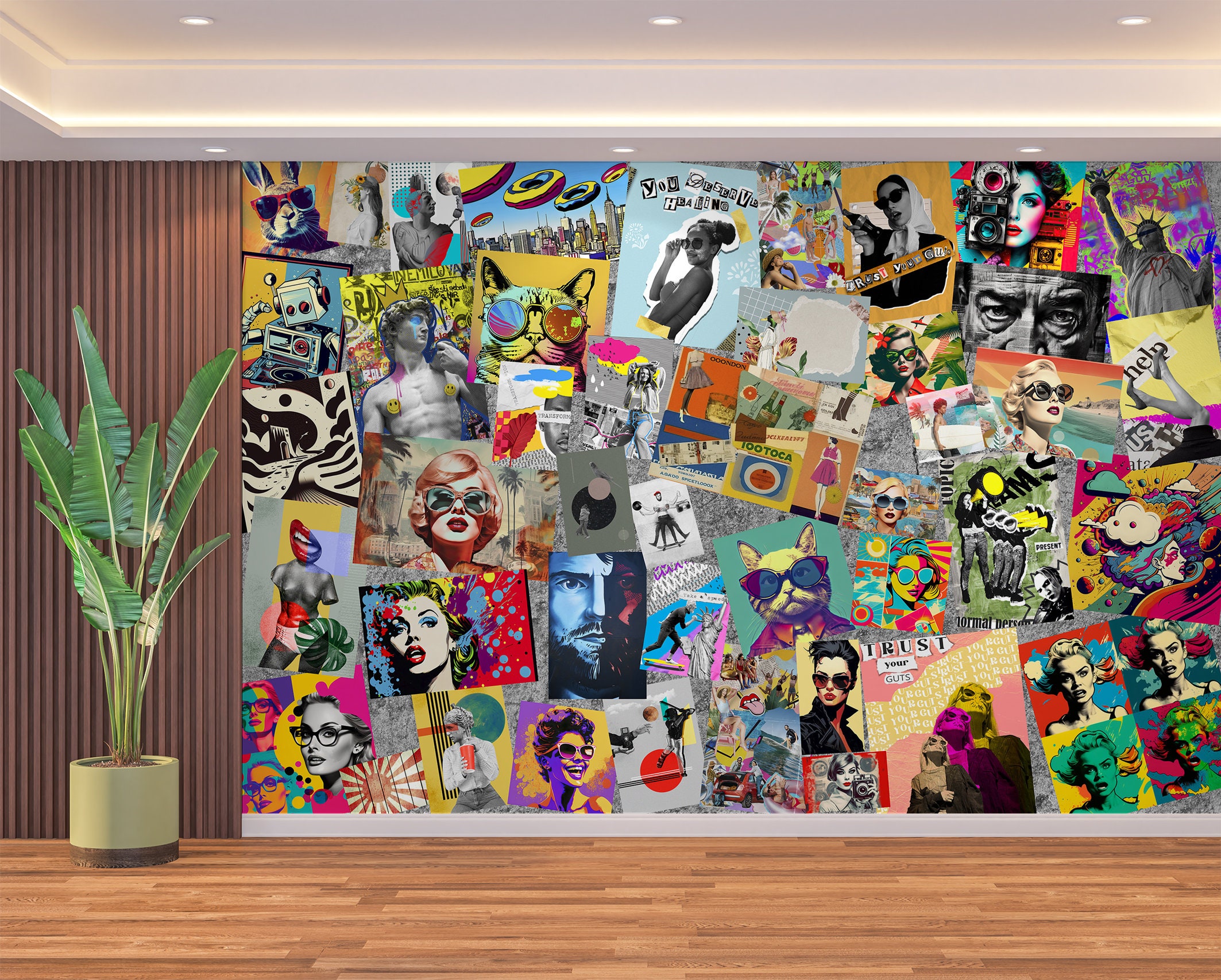 Pop Art Wallpaper Street Art Vintage & Wall Mural Retro Wall - Etsy