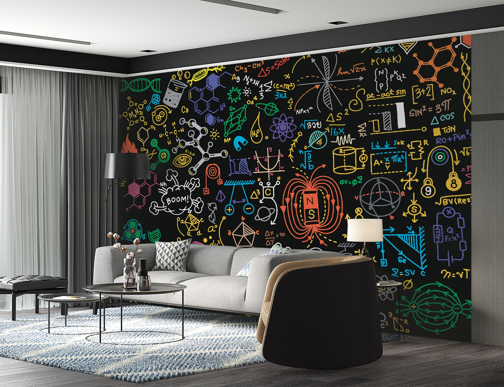 Science Wallpaper & Experiments Physics Wall Mural Education Chemistry ...