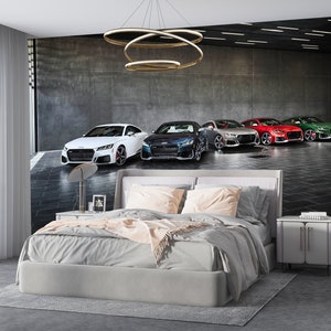 Sport Cars Wall Mural Wallpaper Peel and Stick Garage With Car ...