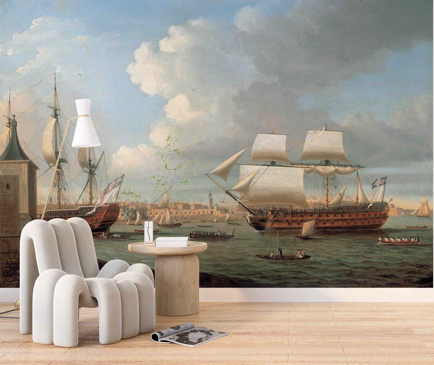 Pegase Entering Portsmouth Wall Art Mural & Wallpaper Nautical Old ...