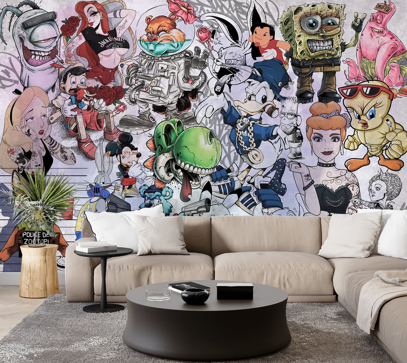 Cartoon Wallpaper & Wall Art Mural Graffiti Characters Cartoon Urban ...