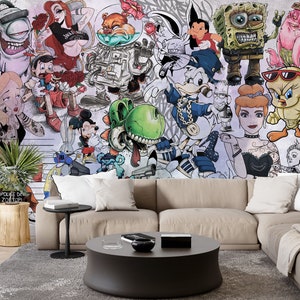 Cartoon Wallpaper & Wall Art Mural Graffiti Characters Cartoon Urban ...