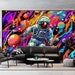 Graffiti Astronaut Space Wallpaper & Graffiti Street Art Planets Wall ...