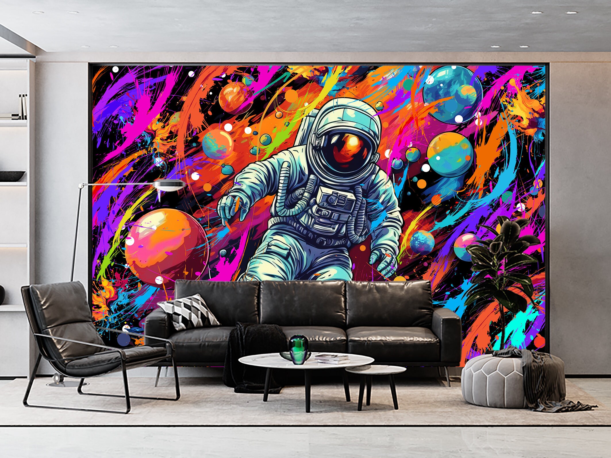 Graffiti Astronaut Space Wallpaper & Graffiti Street Art Planets Wall ...