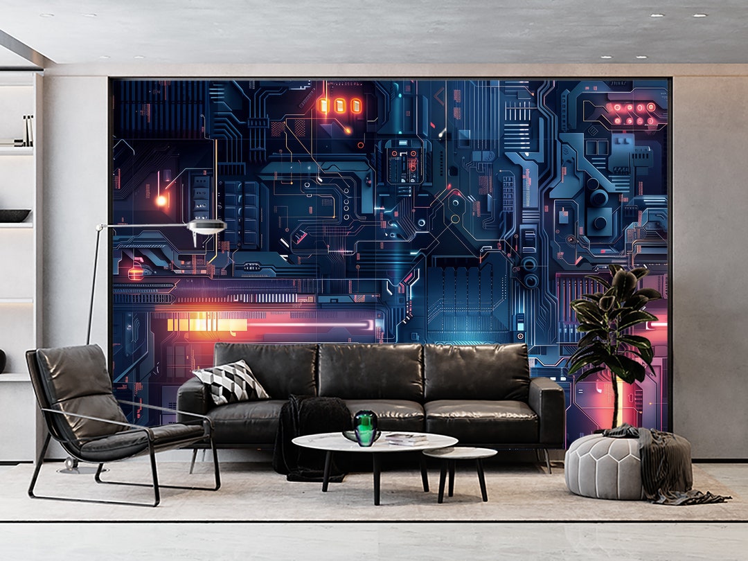 Technology Microchip Abstract Wallpaper Games Wall Art Mural Decor Hi ...