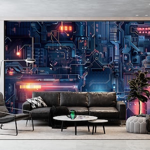 Technology Microchip Abstract Wallpaper Games Wall Art Mural Decor Hi ...