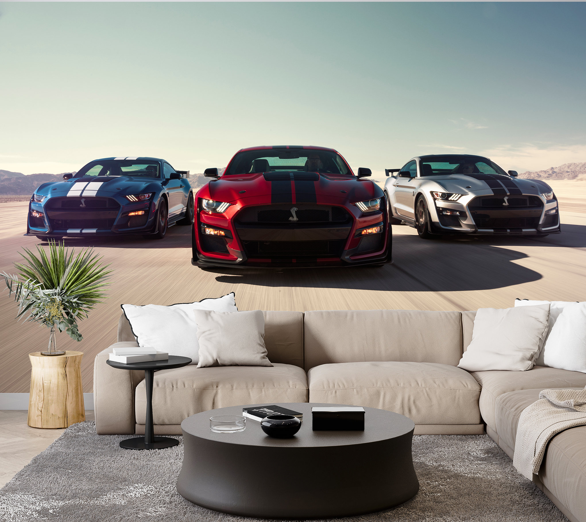 Mustang Muscle Car Wallpaper Mural, Peel and Stick Sports Car Wall Art ...