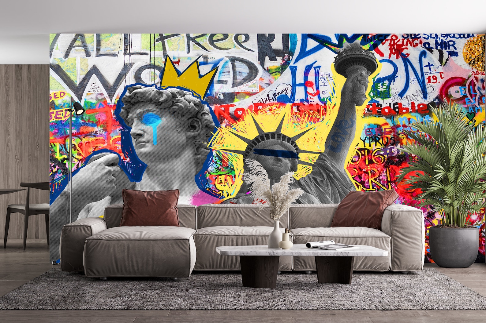 Streat Art Graffiti Punk Rock Wallpaper & Wall Art Mural Modern ...