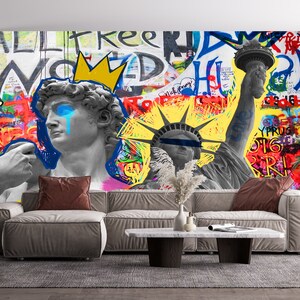 Streat Art Graffiti Punk Rock Wallpaper & Wall Art Mural Modern ...