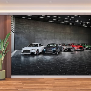 Sport Cars Wall Mural Wallpaper Peel and Stick Garage With Car ...