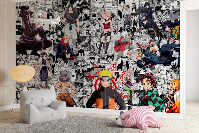 Custom Anime Wallpaper & Wall Mural Aesthetic Japanese Manga Wallpaper ...