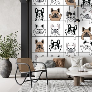 Dog Pattern Funky Wallpaper & Wall Mural Pets Nursery Kids Dogs Wall ...