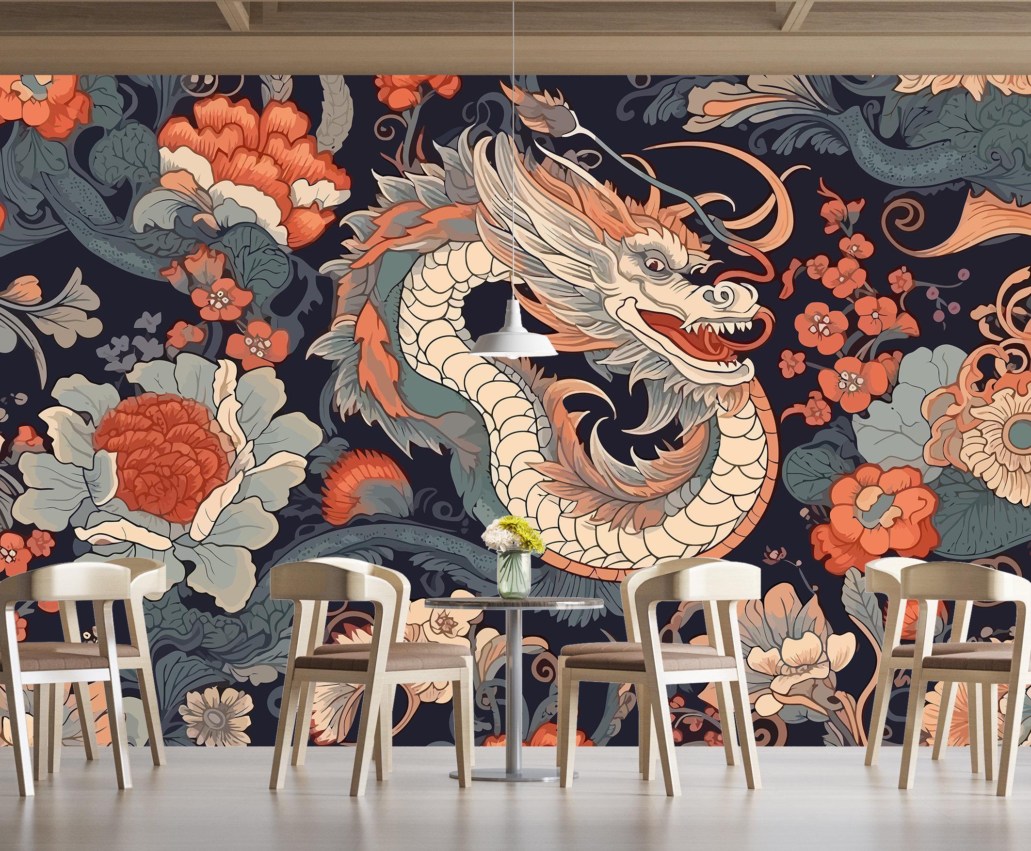 Dragon Wallpaper Mural: Fantasy Asian Decor (peel and Stick) - Etsy