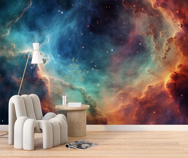 Space Wallpaper & Wall Mural Cosmic Astronomy Peel and Stick Universe ...