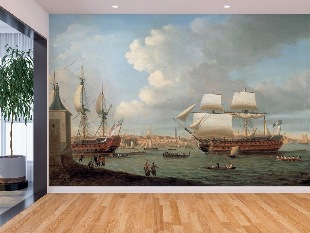 Pegase Entering Portsmouth Wall Art Mural & Wallpaper Nautical Old ...