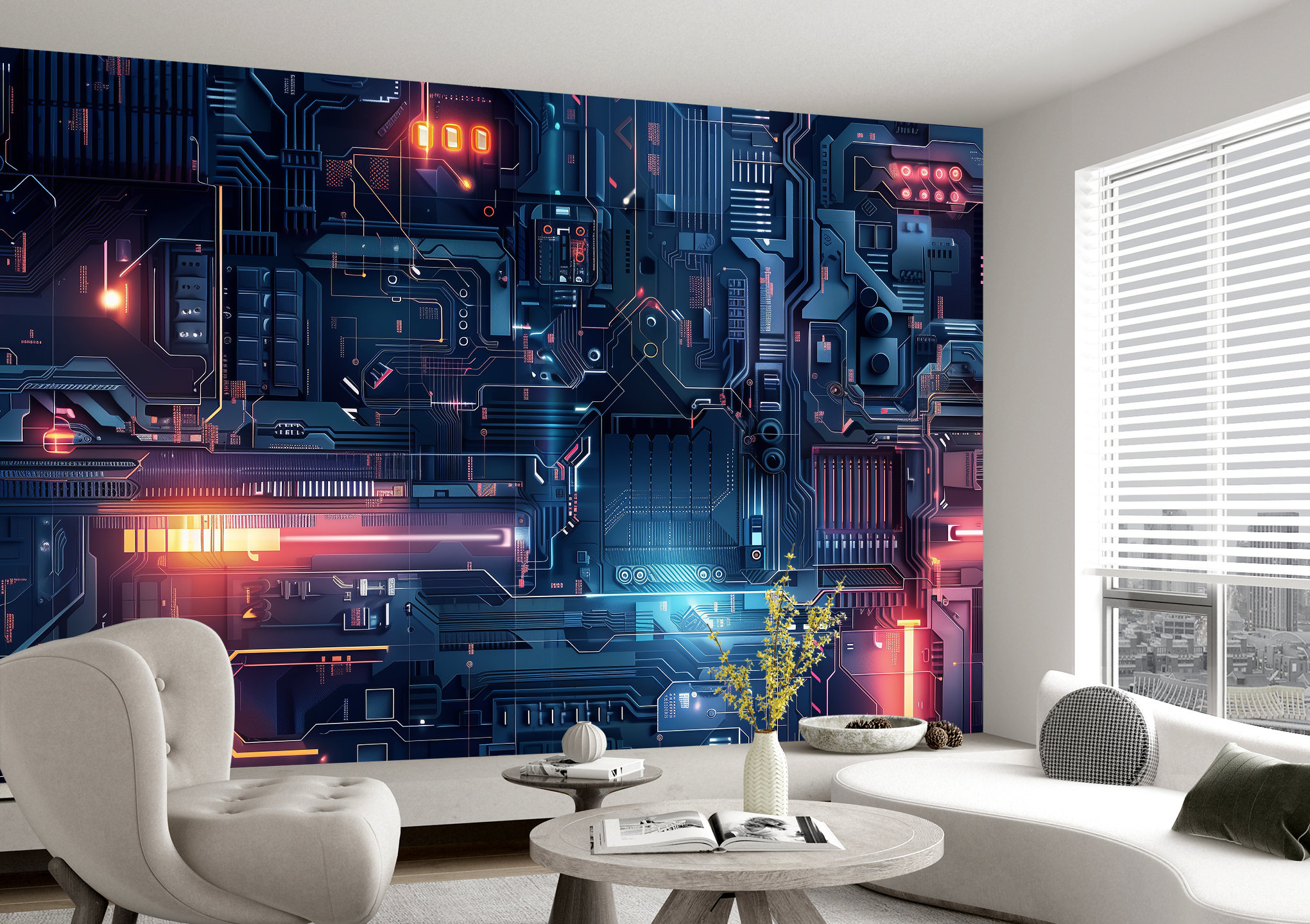 Technology Microchip Abstract Wallpaper Games Wall Art Mural Decor Hi ...