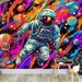 Graffiti Astronaut Space Wallpaper & Graffiti Street Art Planets Wall ...