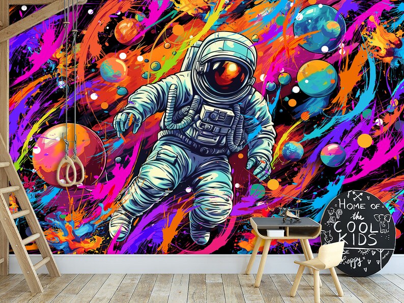 Graffiti Astronaut Space Wallpaper & Graffiti Street Art Planets Wall ...