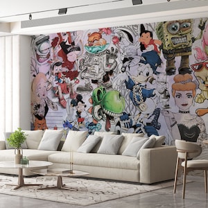Cartoon Wallpaper & Wall Art Mural Graffiti Characters Cartoon Urban ...