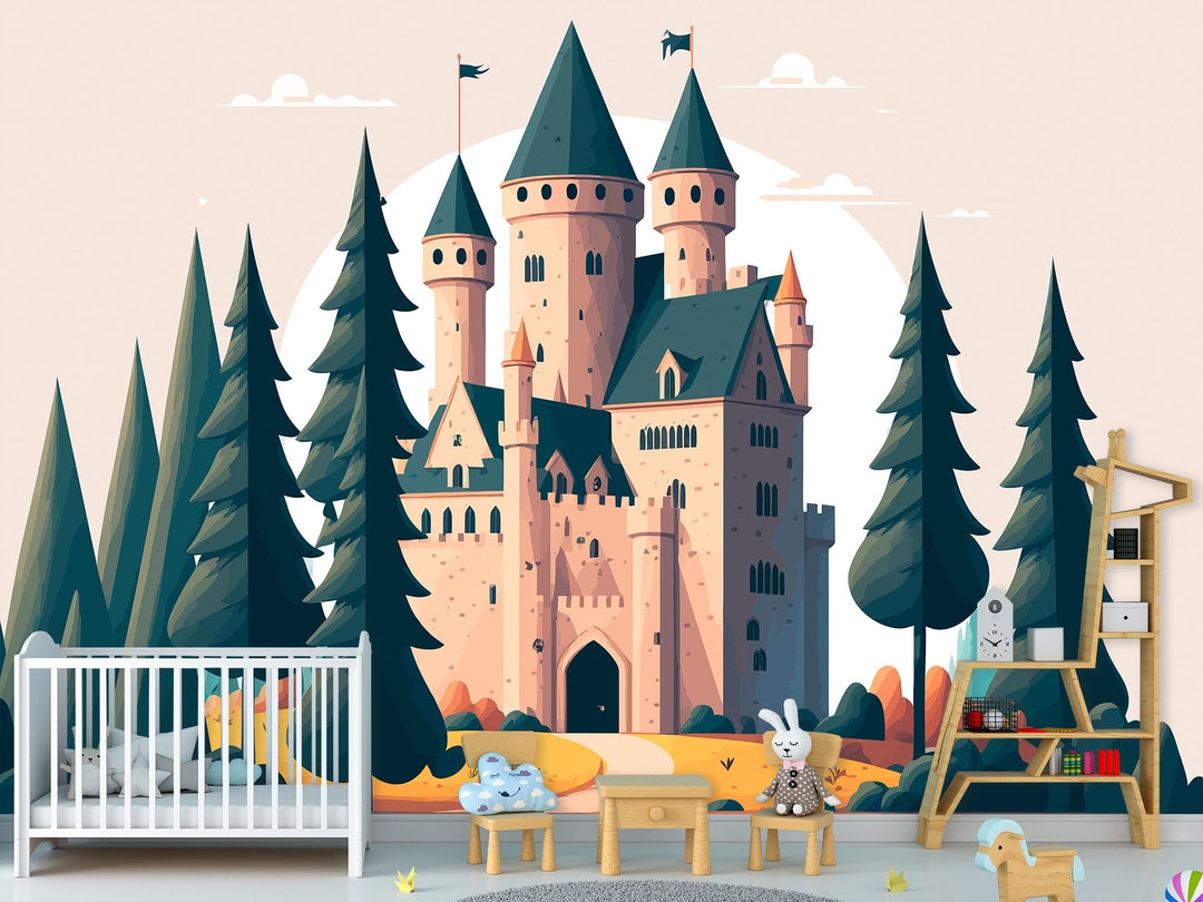 Castle Boys Room Decor Kids Nursery Wallpaper & Castle Kids Room Decor ...