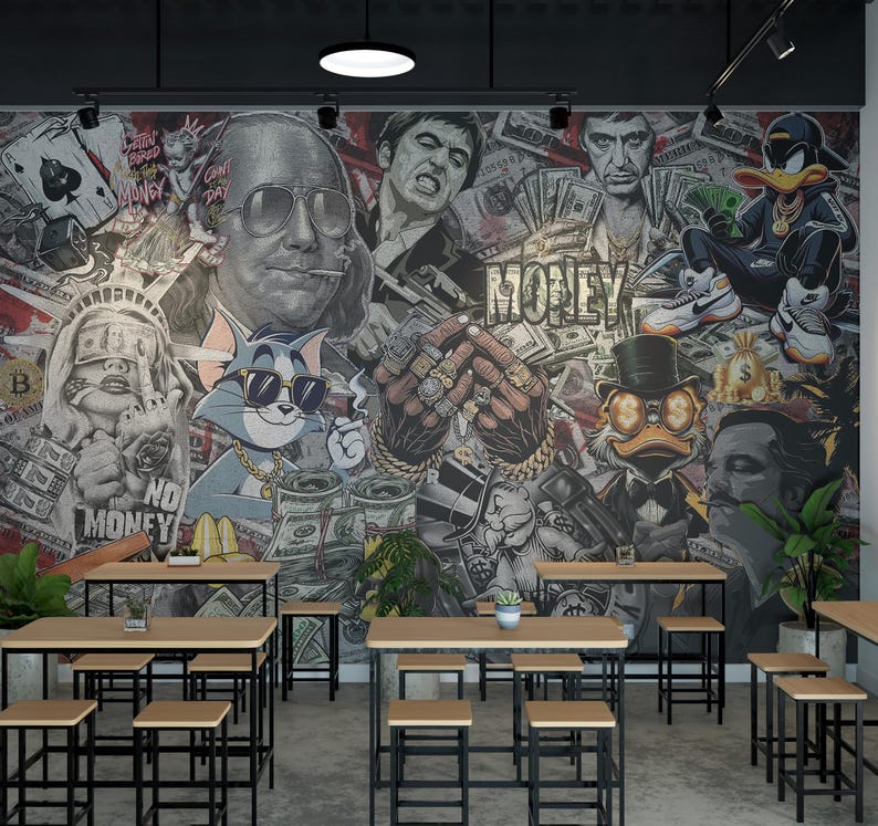 Urban Street Art Wallpaper Pop Wall Mural Collage Graffiti Mafia ...