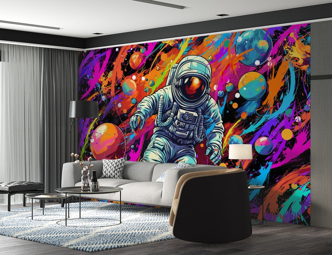 Graffiti Astronaut Space Wallpaper & Graffiti Street Art Planets Wall ...