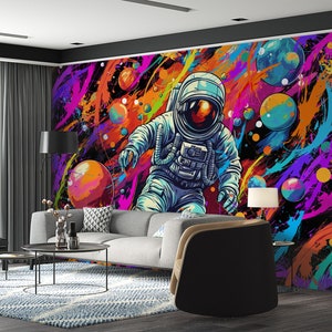 Graffiti Astronaut Space Wallpaper & Graffiti Street Art Planets Wall ...