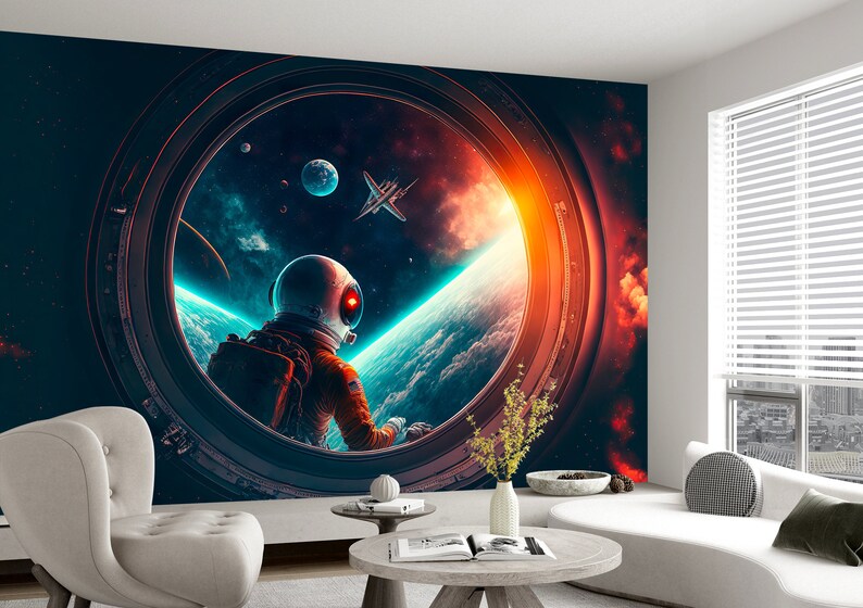 Space Shuttle Window Wall Art Mural & Wallpaper Outer Space - Etsy