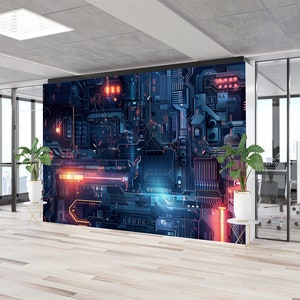 Technology Microchip Abstract Wallpaper Games Wall Art Mural Decor Hi ...