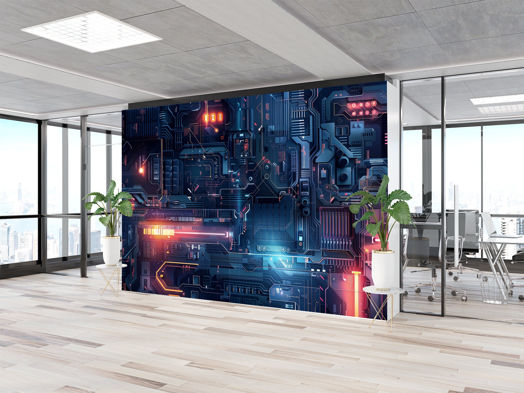 Technology Microchip Abstract Wallpaper Games Wall Art Mural Decor Hi ...