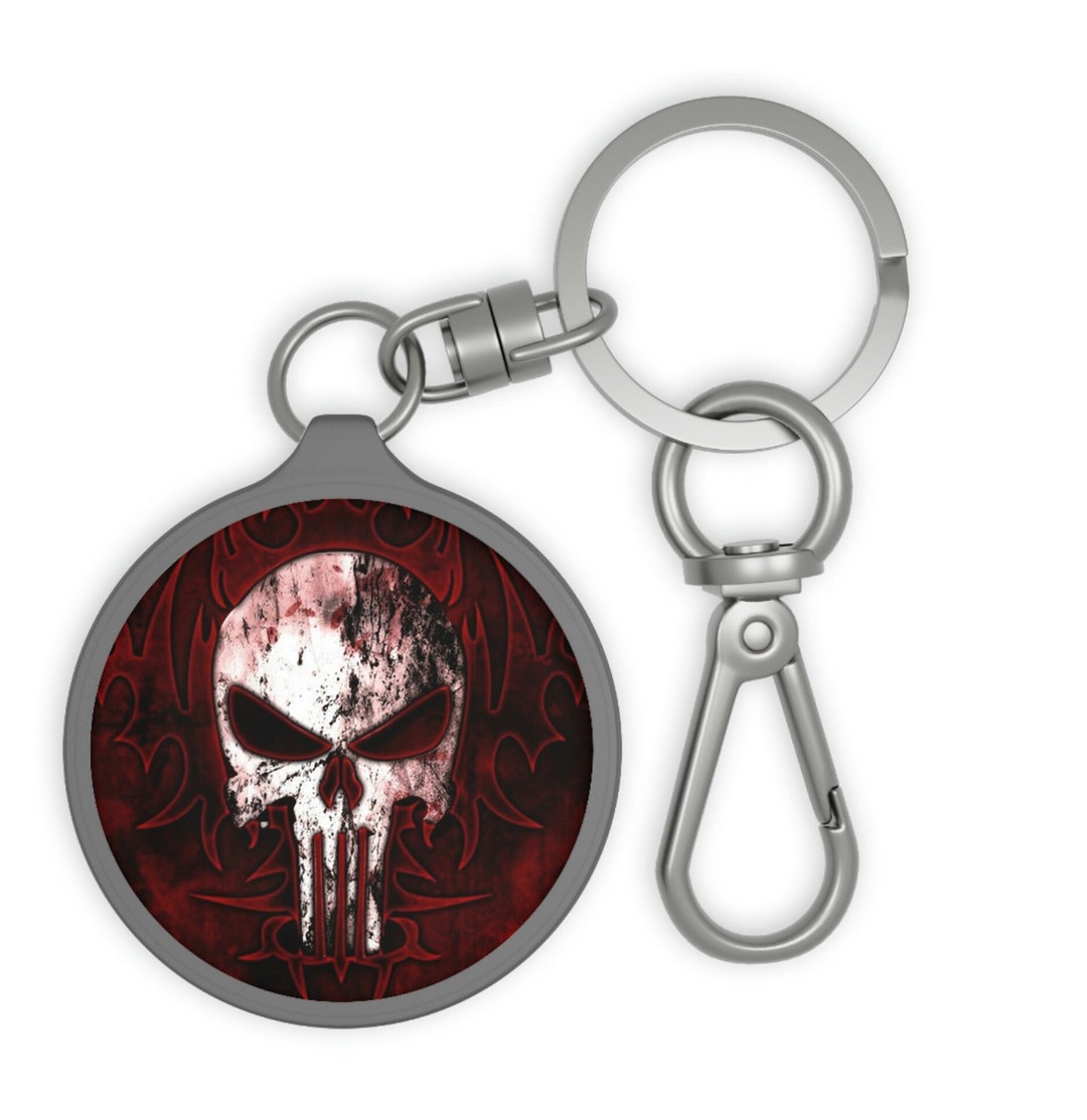 Punisher Fire Keyring, Punisher Skull Keychain, the Punisher Keyring ...