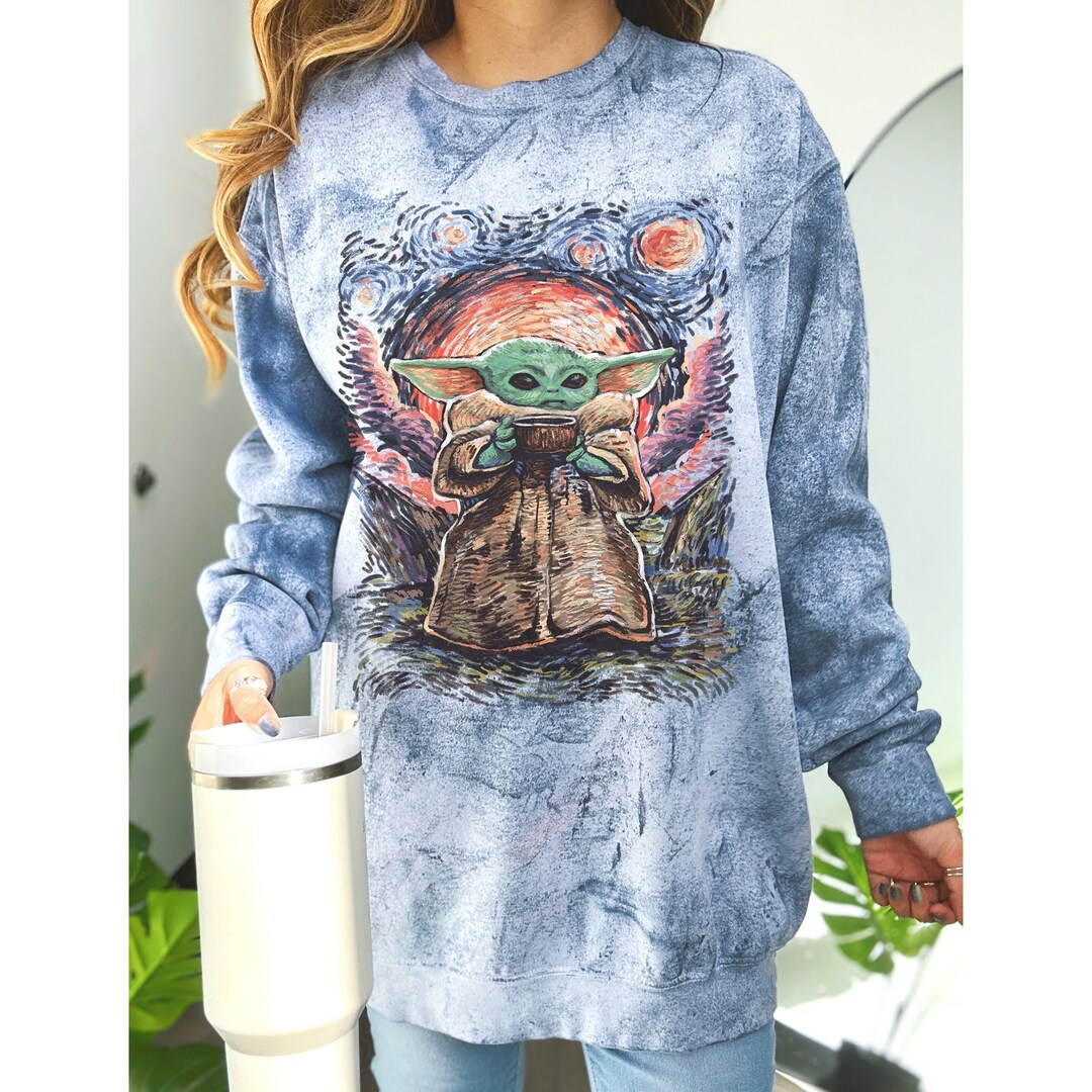 Grogu Starry Night Comfort Colors Sweatshirt, Grogu Sweatshirt, the ...
