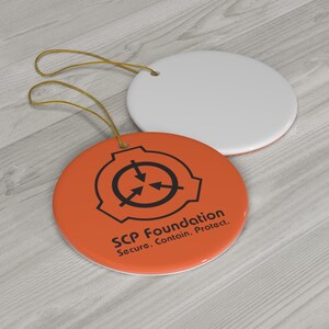 SCP Foundation Ornament, Secure Contain Protect Tree Ornament, Ceramic ...
