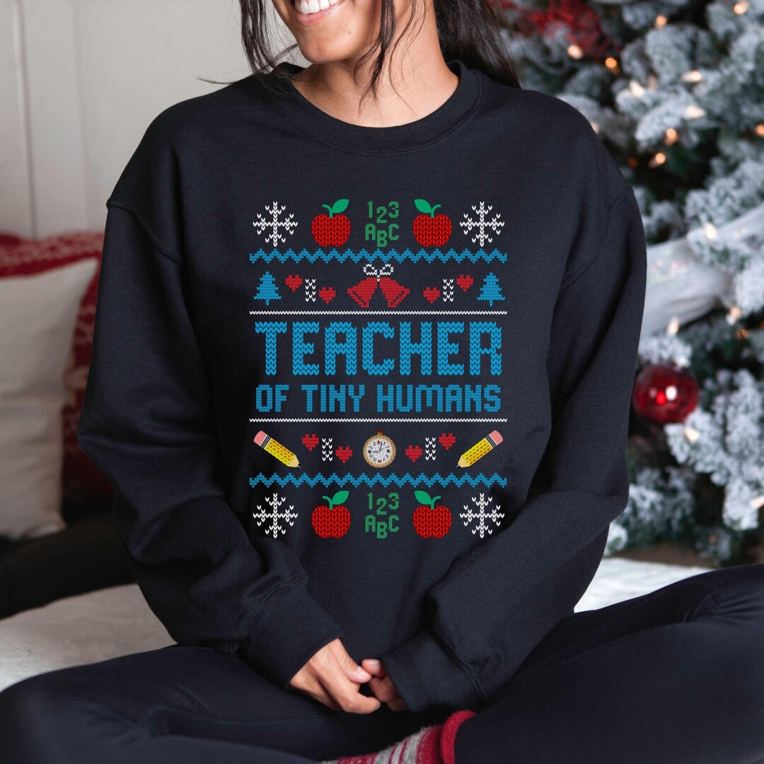 Ugly Sweater for Teachers, Cute Teacher Sweater, Christmas Sweatshirt ...