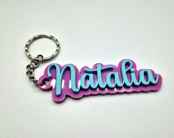 Personalised Name Bag Tag, Girls Personalised Keyring, Teen Bag Tag ...