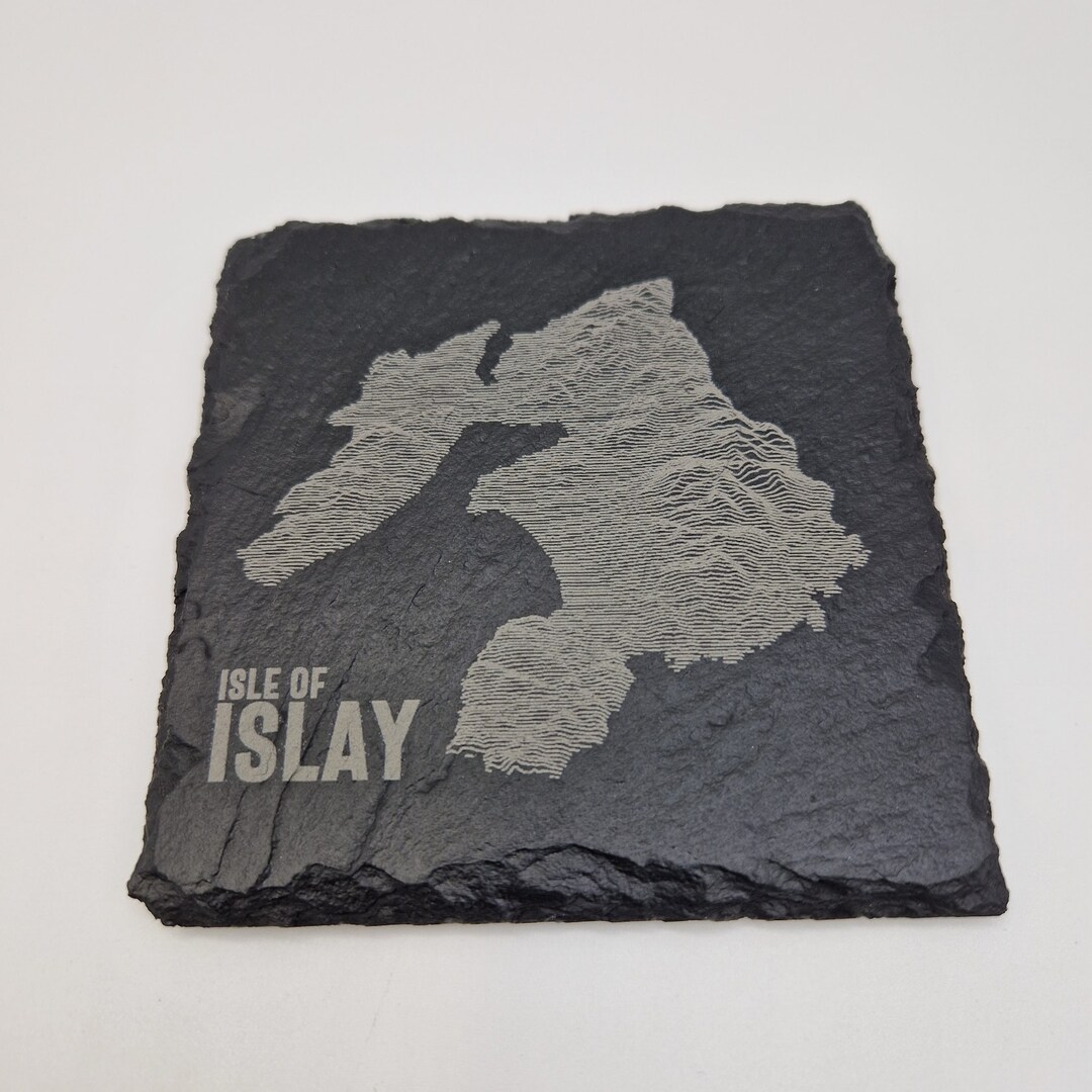 Islay Peak/elevation Lines Slate Coaster, Isle of Islay Gift, Whisky ...