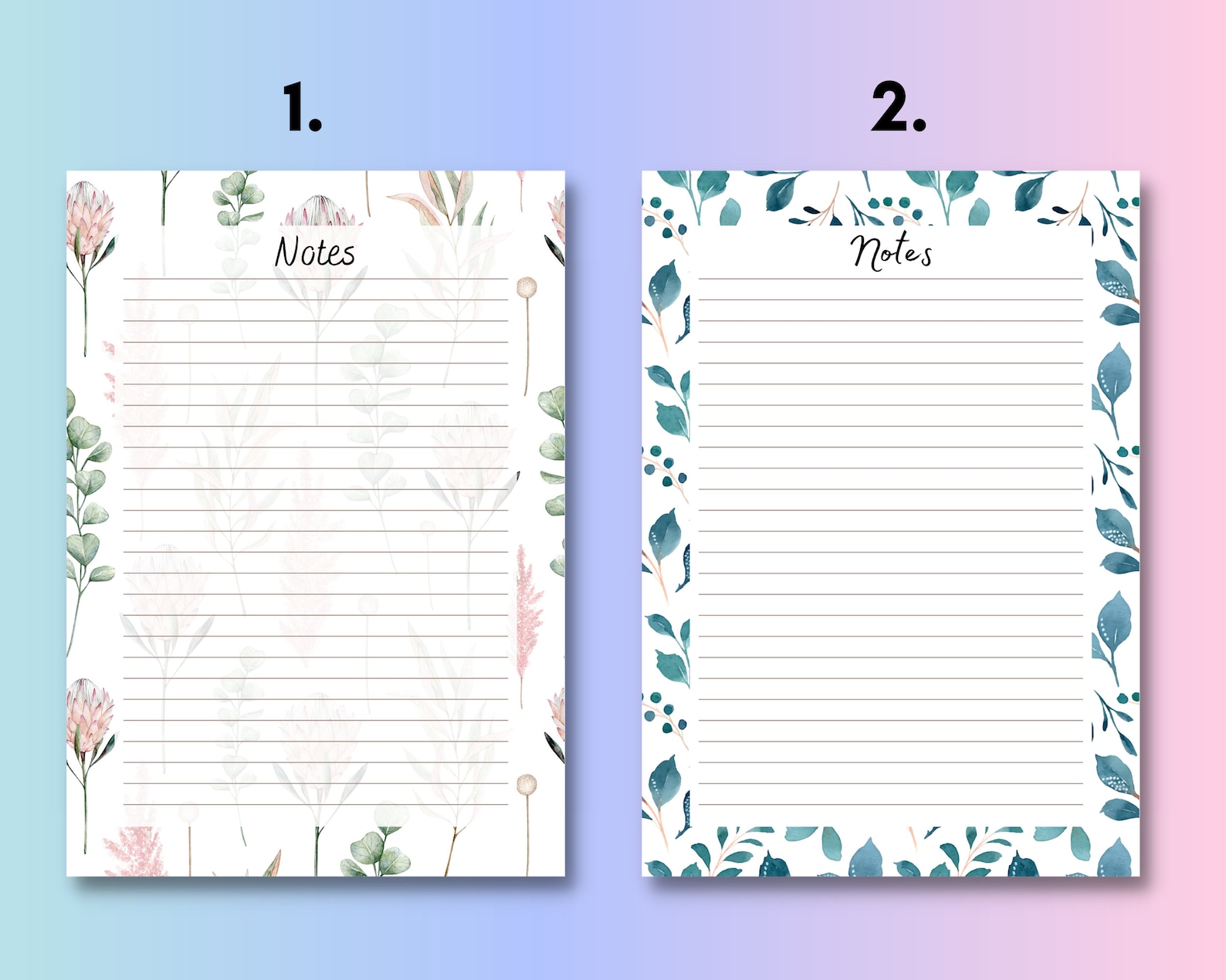 Printable A5 Notes Pages | Create Your Own Floral Notepads With Our ...