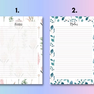 Printable A5 Notes Pages | Create Your Own Floral Notepads With Our ...