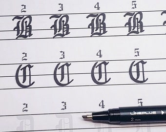 Gothic Calligraphy Worksheet - Etsy