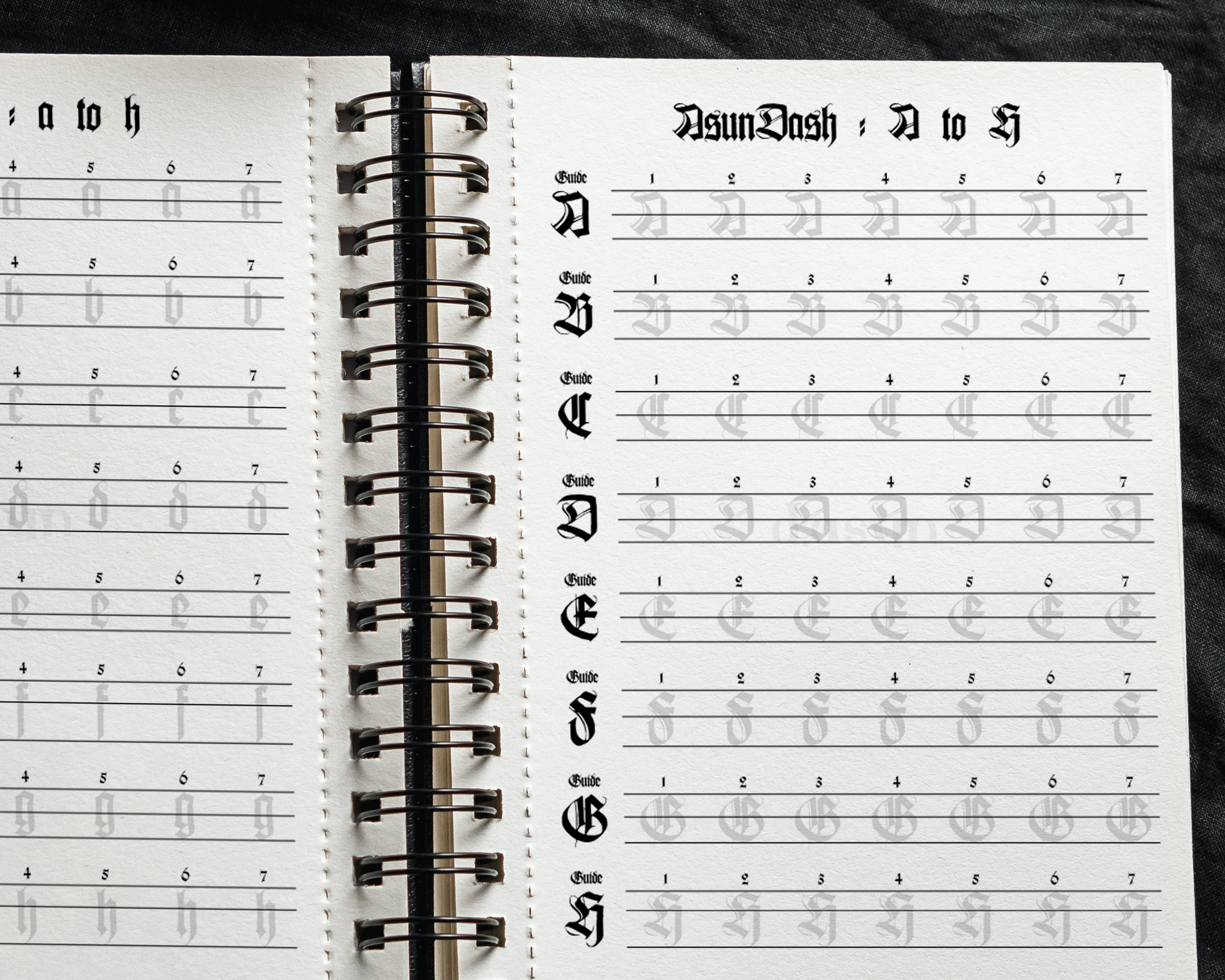 Gothic Calligraphy Blank Workbook With Guideline for Calligraphy ...