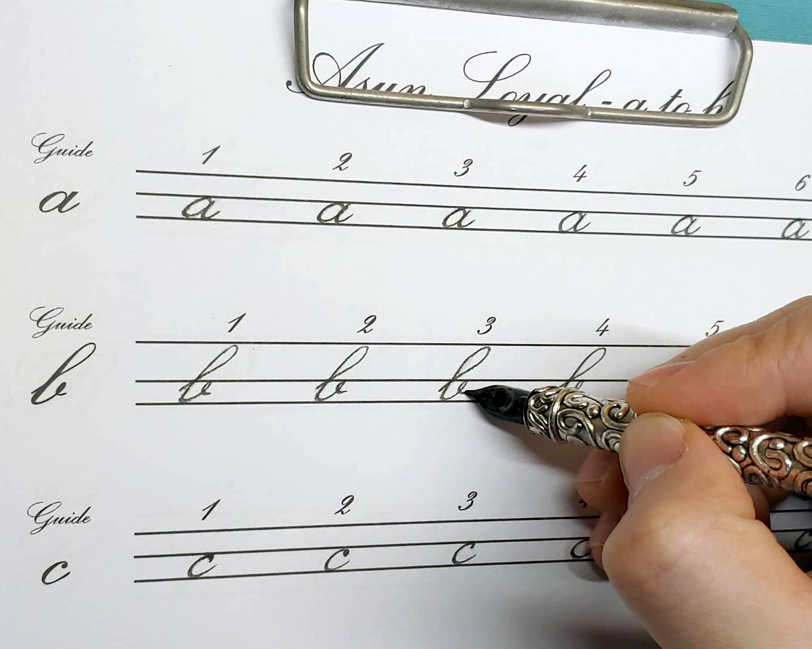 Copperplate Calligraphy Printable Template | Copperplate Calligraphy ...