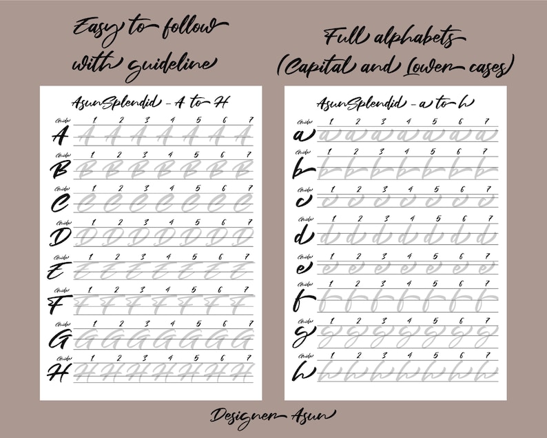 Rough Bold Handwriting Worksheet Printable | Masculine Font Practice ...