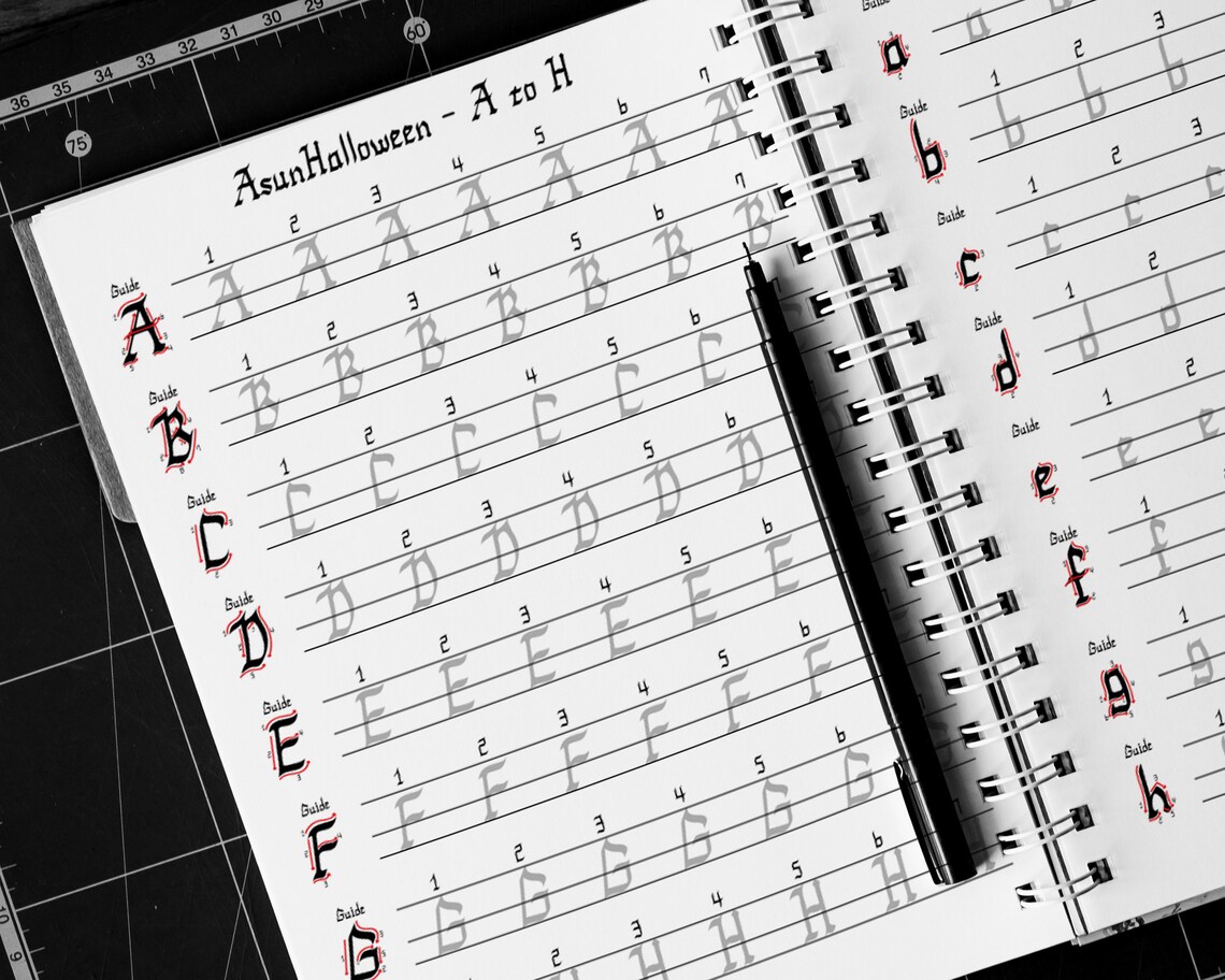 Gothic Handwriting Worksheet | Calligraphy Blackletter Practice ...